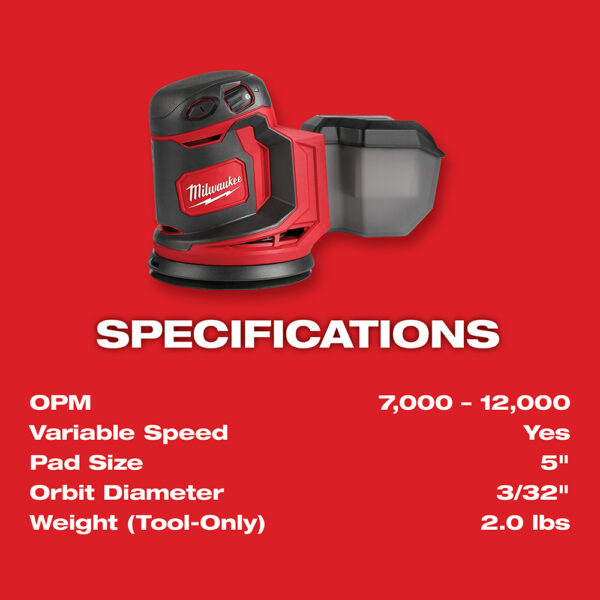 Milwaukee 2648-20 M18 Random Orbit Sander - Preston Hardware