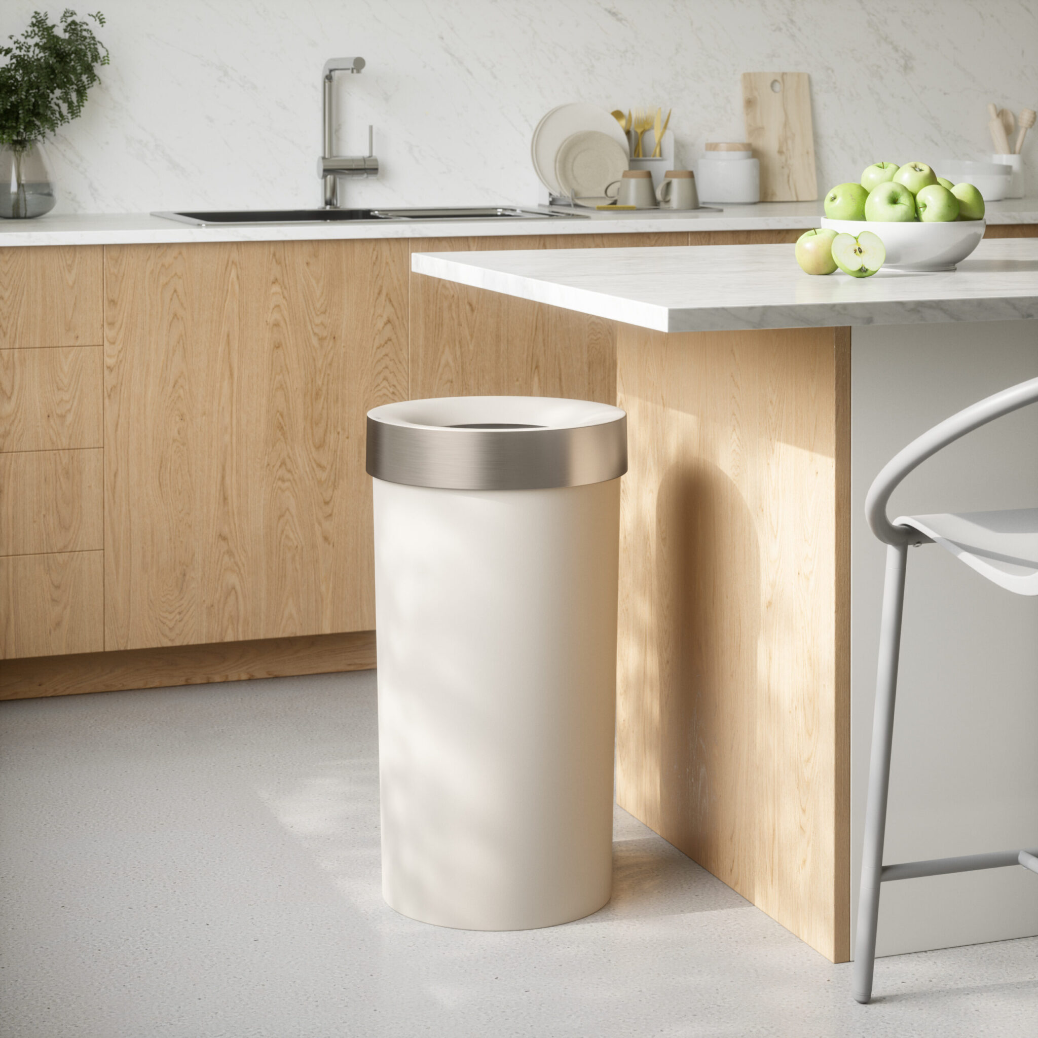 Umbra 1013048-1313-REM 62 L Vento Trash Can - Sand - Preston Hardware