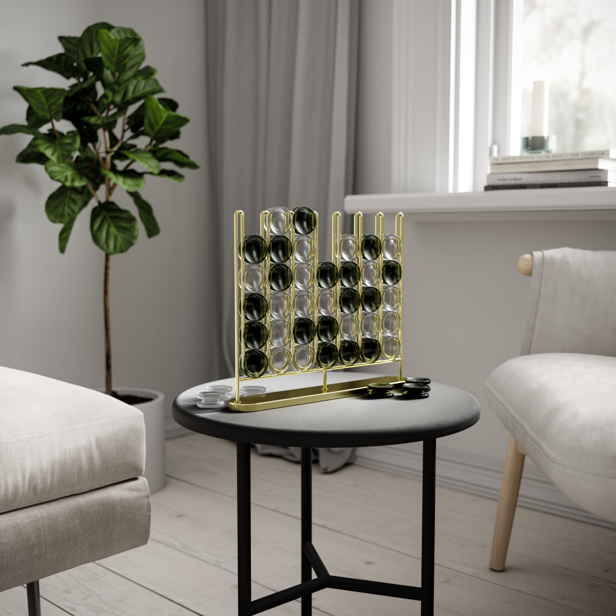Umbra 1017364-104 Stax 4 in a Row - Brass - Preston Hardware