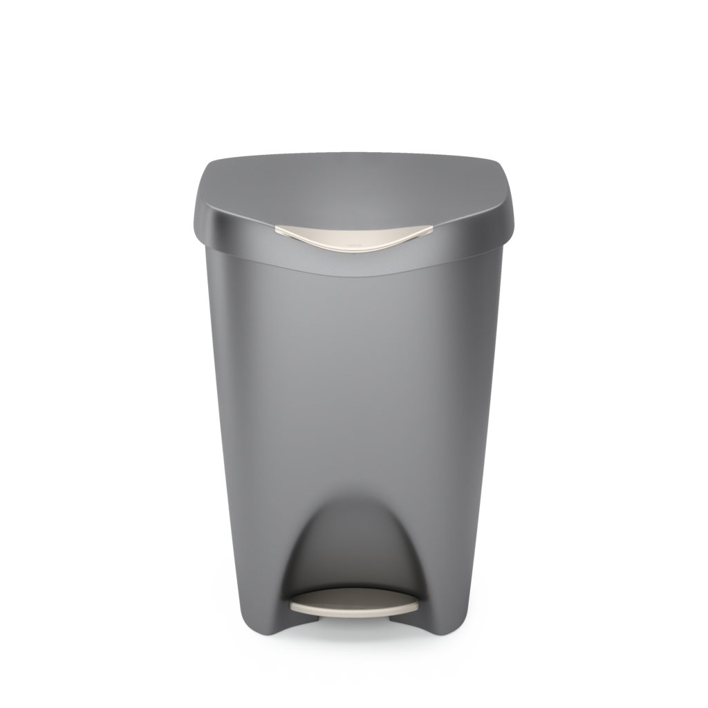 Umbra 084200-410 50 L Brim Trash Can with Lid - Nickel - Preston Hardware