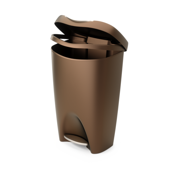 Umbra 084200-125 50 L Brim Trash Can with Lid - Bronze - Preston Hardware