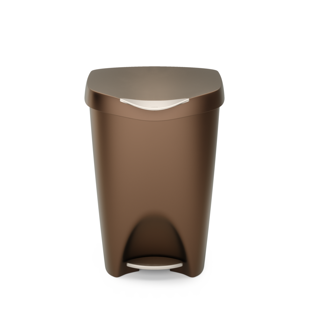 Umbra 084200-125 50 L Brim Trash Can with Lid - Bronze - Preston Hardware