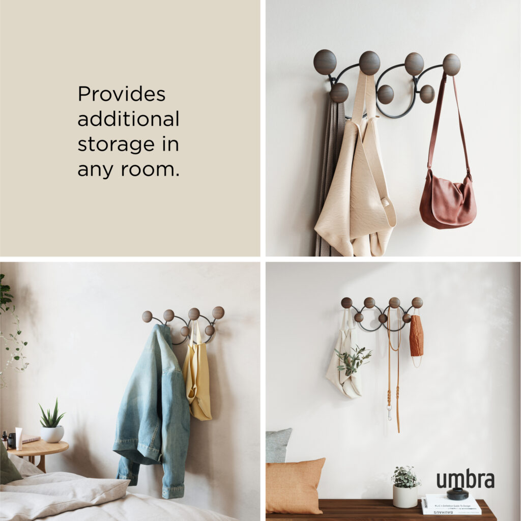 Umbra 1018114-048 Dotsy 7 Hook - Black & Walnut - Preston Hardware
