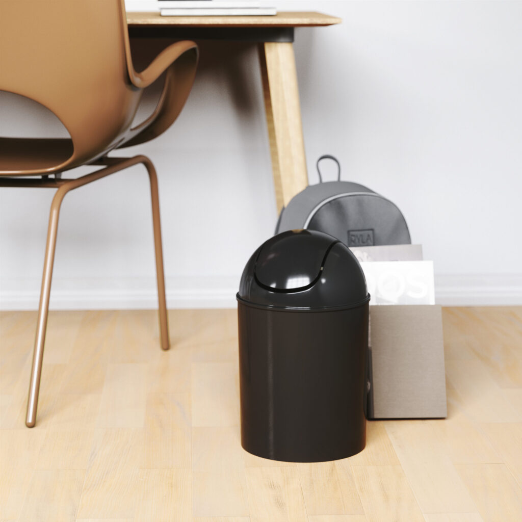 Umbra 086701-040 5L Mini Trash Can - Black - Preston Hardware