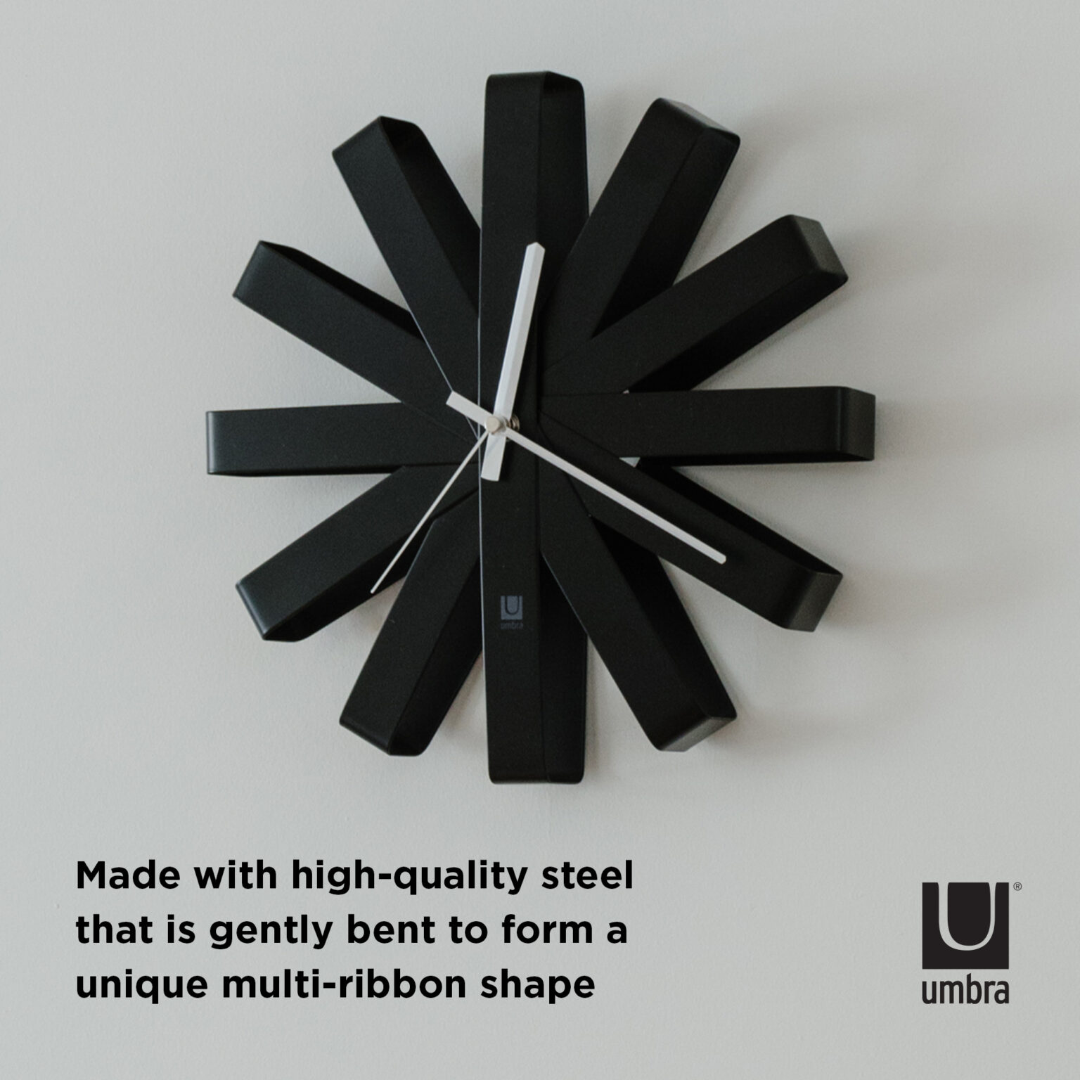 Umbra 118070-040 Ribbon Wall Clock - Black - Preston Hardware