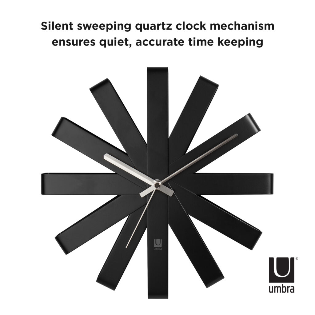 Umbra 118070-040 Ribbon Wall Clock - Black - Preston Hardware
