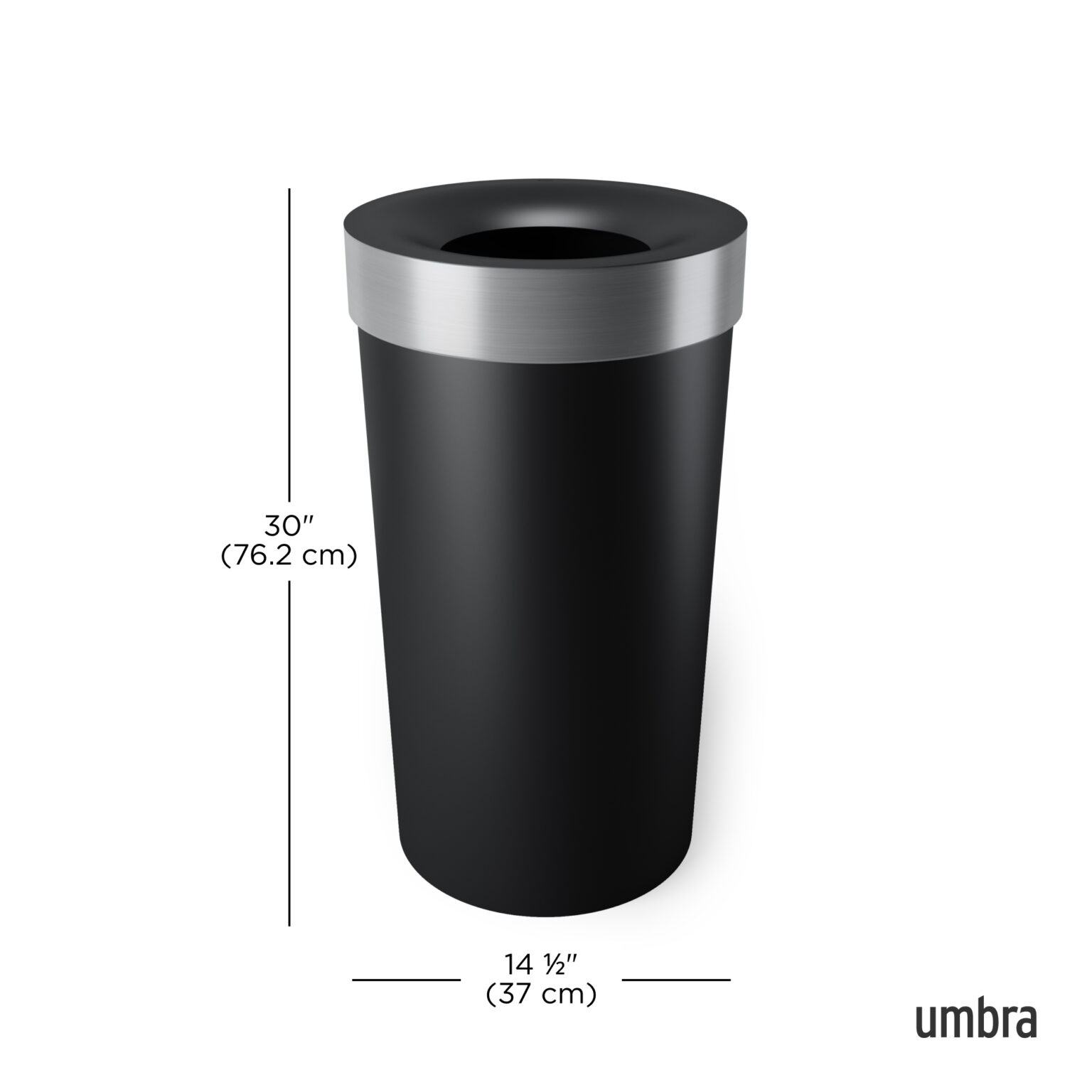 Umbra 1013048-047-REM 62 L Vento Trash Can - Black/Nickel - Preston ...
