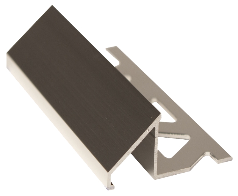 Shur-Trim ET2172STI08 8ft x 1/2" Aluminum Tile Reducer - Satin Titanium ...