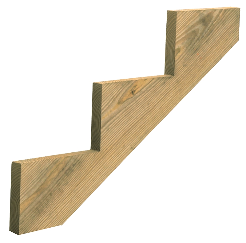 UFP 279712 35.64" x 11-1/4" Wooden 3-Step Stair Stringer - Treated ...