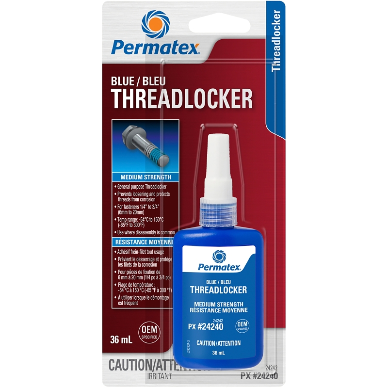 Permatex 24242 Threadlocker, 36 mL Bottle, Liquid, Blue - Preston Hardware