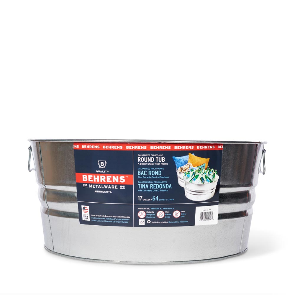 Behrens 6231245 17Gallon Galvanized Steel Round Cleaning Bucket ...