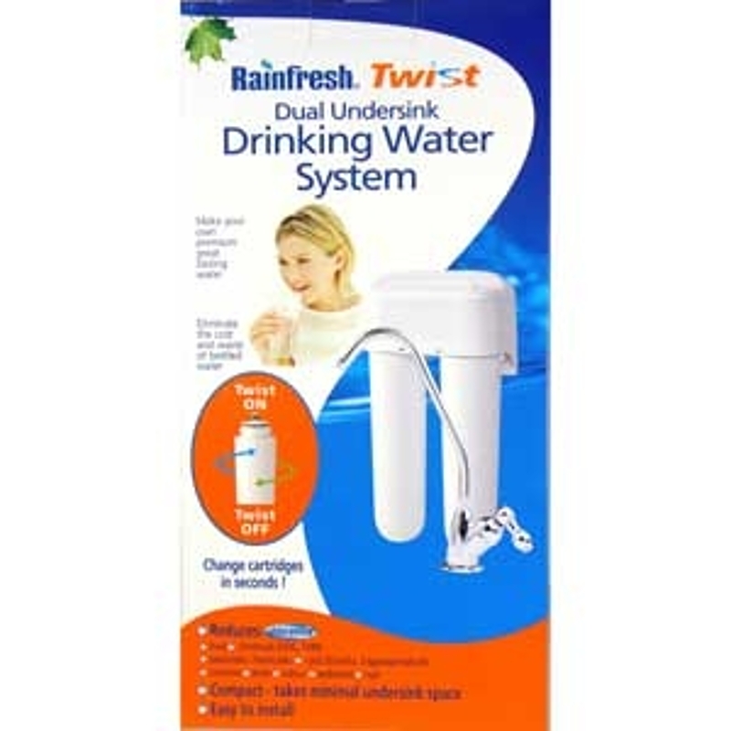Rainfresh QS2X Water Filter System, 250 gal Capacity, 0.75 gpm, 2-Stage ...