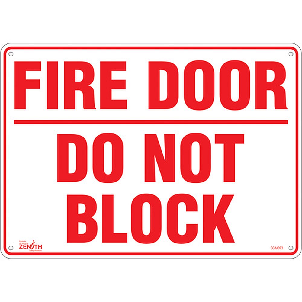 Zenith Safety Products SGM093 "Fire Door" Sign - Preston Hardware